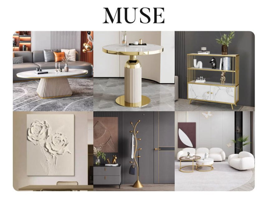 MUSE HOMEが提案するゴールド＆大理石調の洗練された暮らし